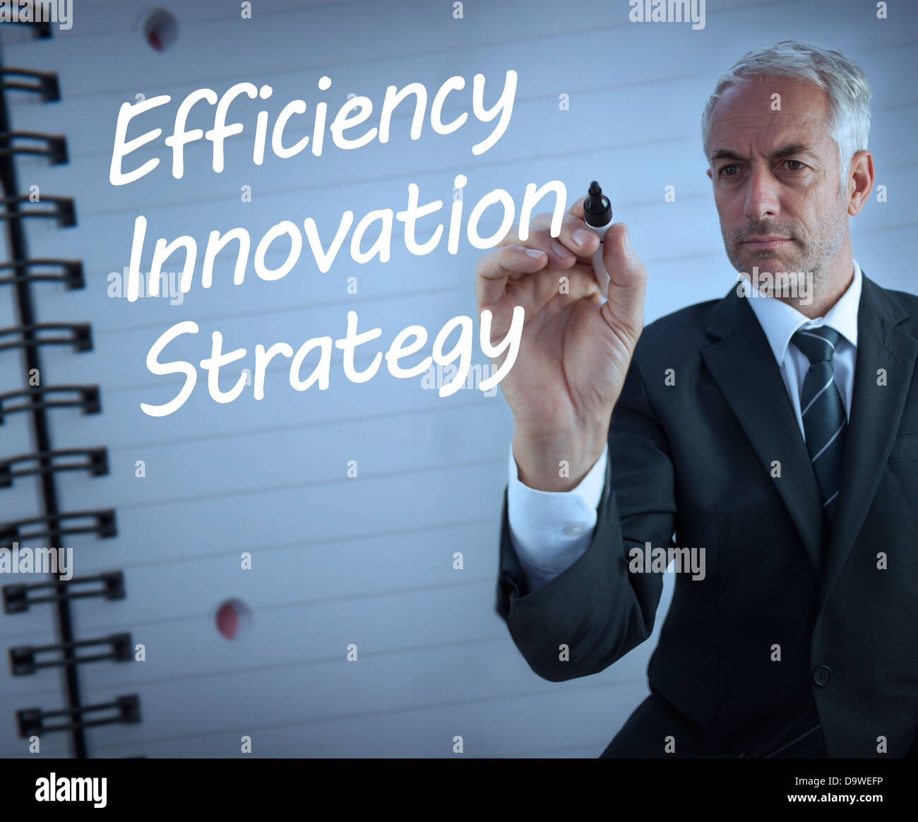 Businessman writing efficiency, innovation and strategy Stock Photo - Alamy Businessman writing efficiency, innovation and strategy Stock Photo - Alamy
