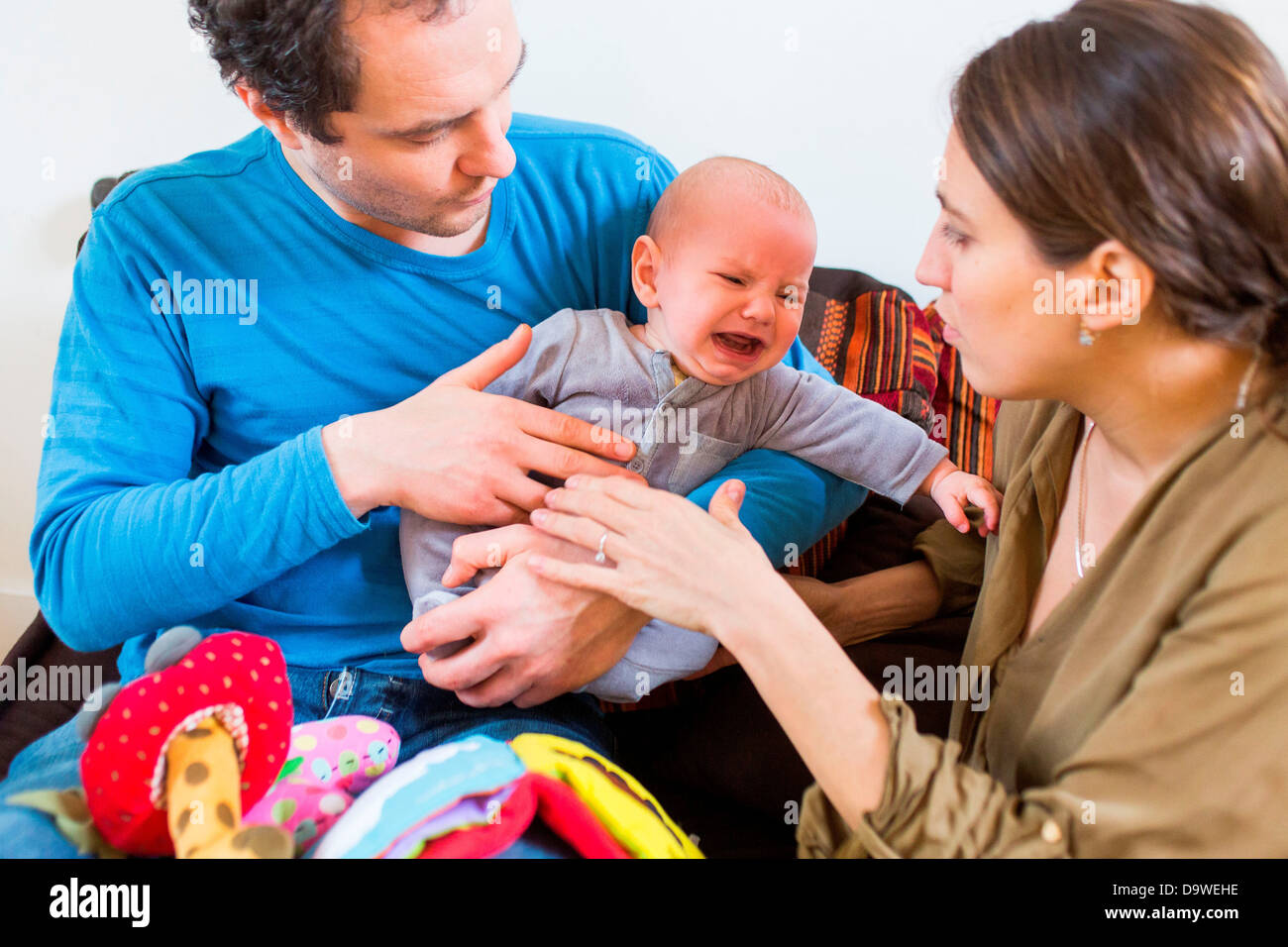 Crying 5-month-old baby boy Stock Photo - Alamy