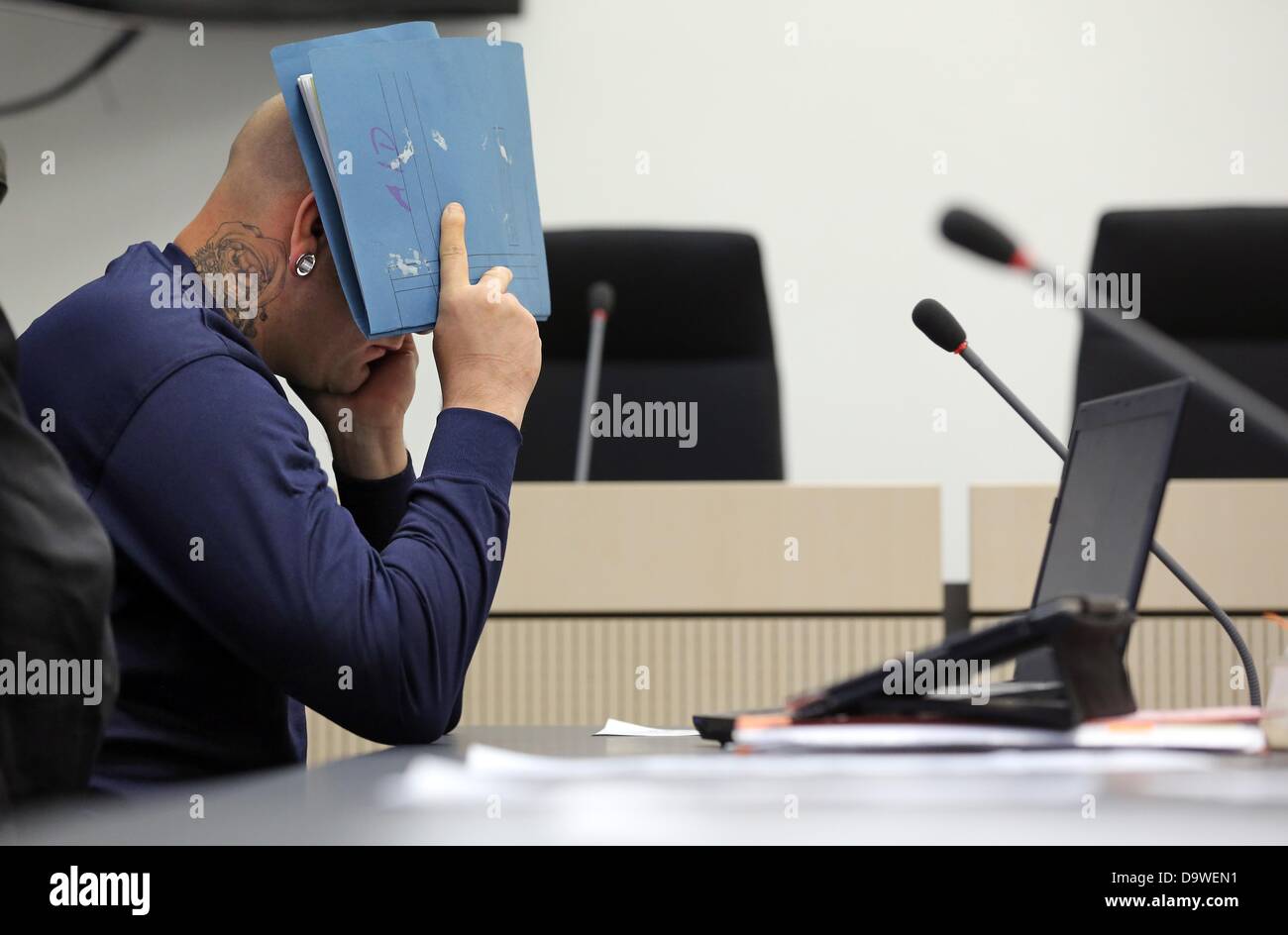 The defendant Marcel H. attends the opening of the trial against them ...