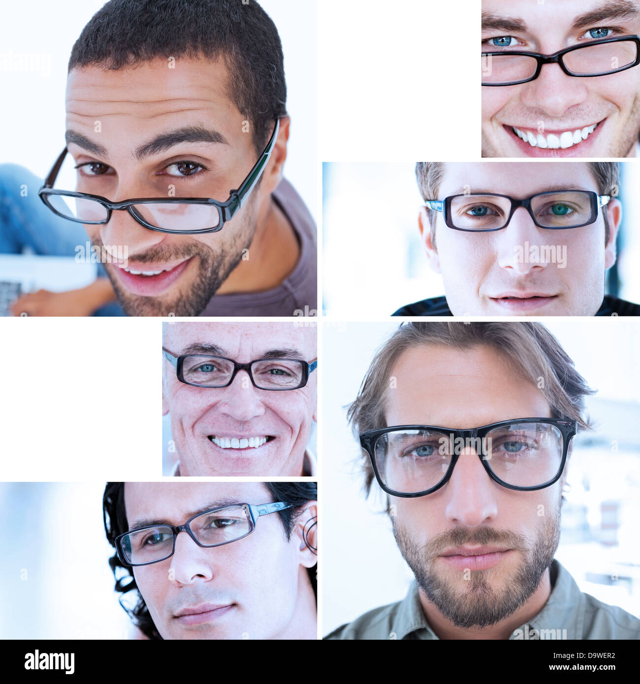 Collage of different pictures of handsome men Stock Photo - Alamy