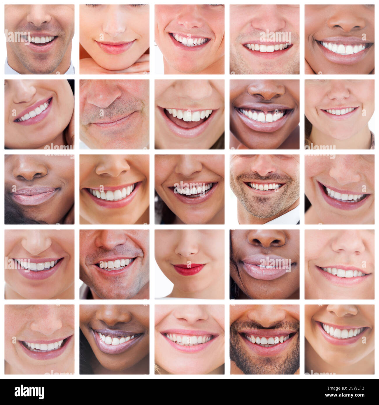 Collage of people smiling Stock Photo - Alamy