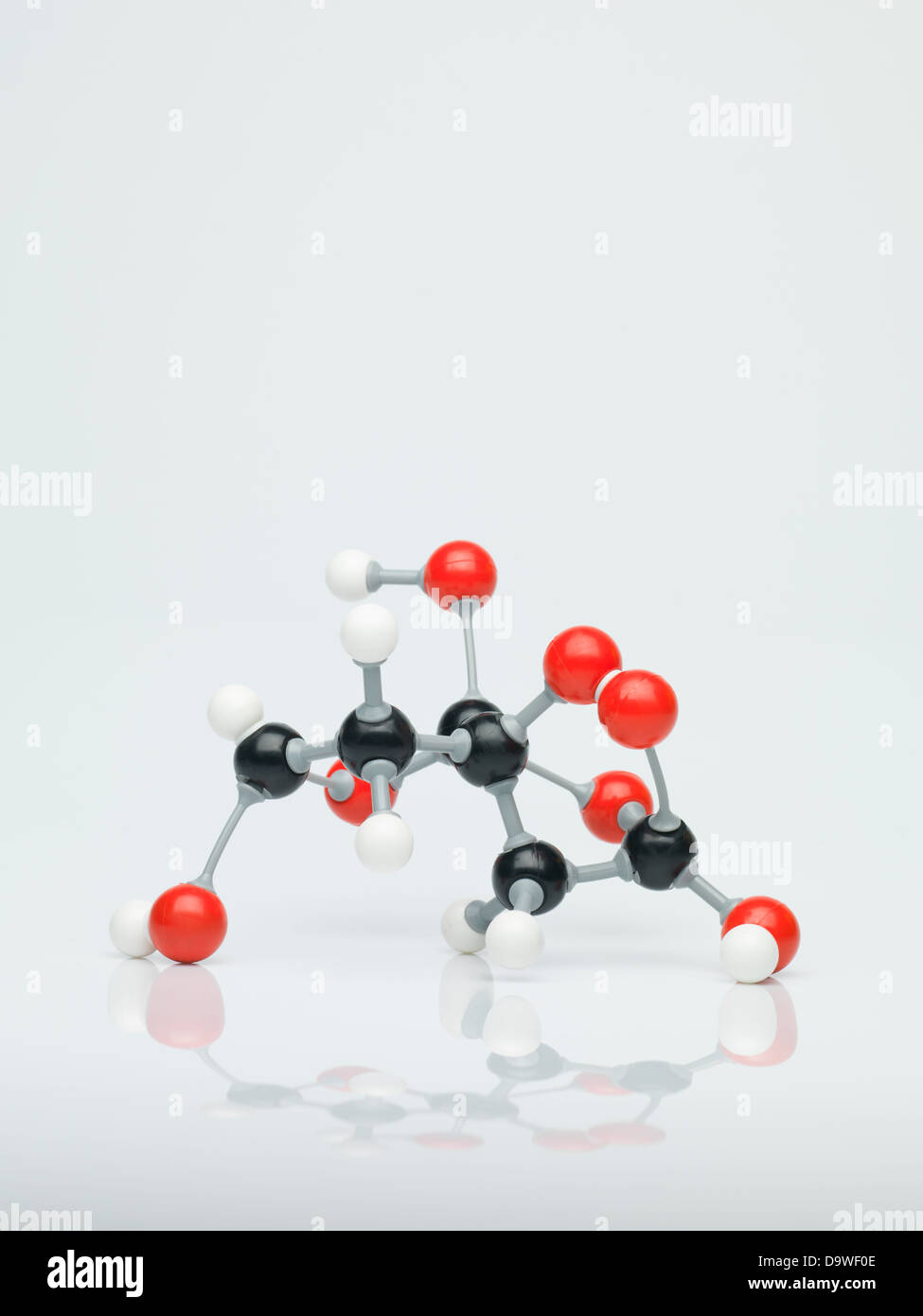 three dimensional representation molecular structure composed of red ...