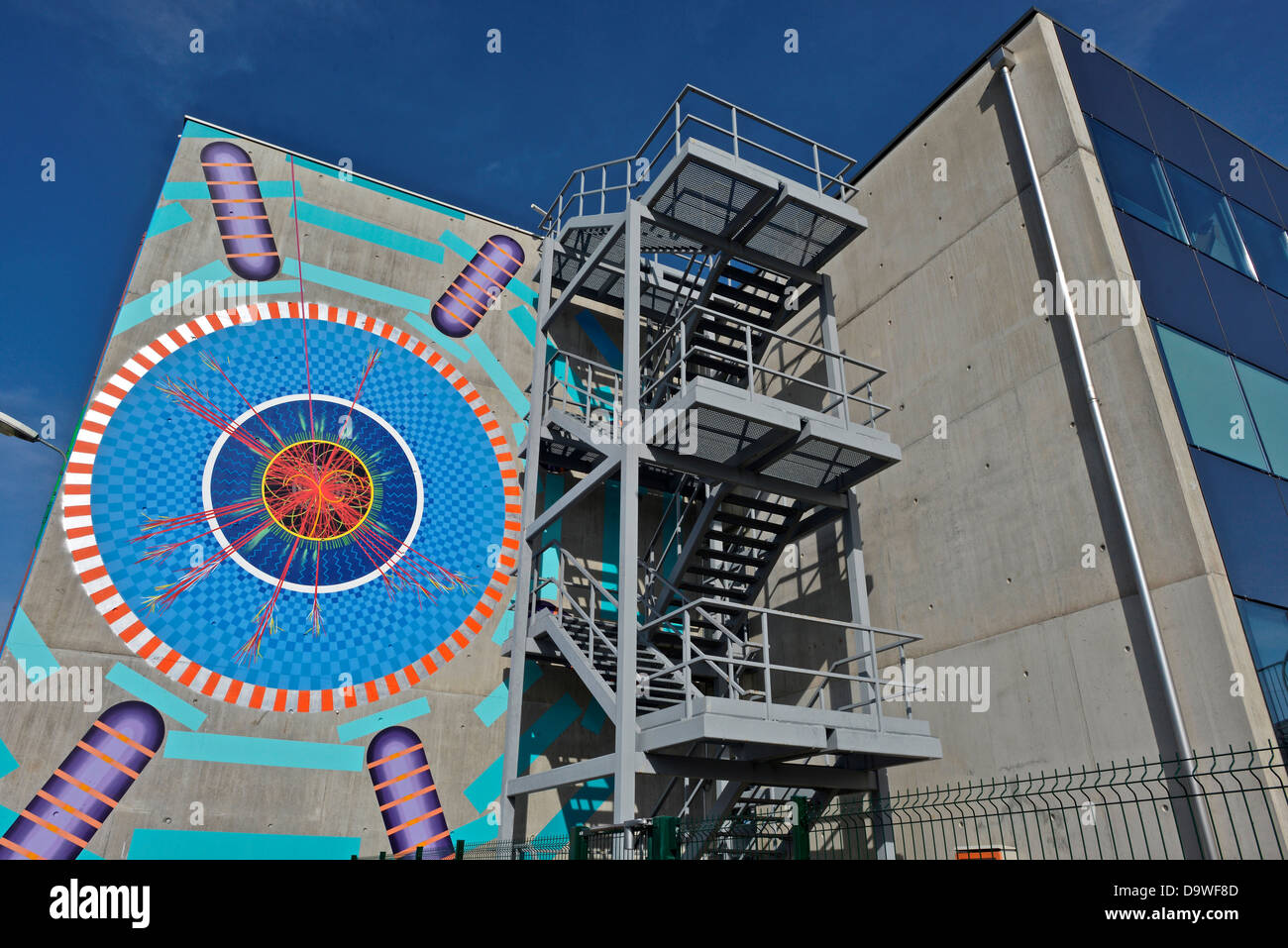 Switzerland, Geneva, ATLAS building with mural, CERN Stock Photo - Alamy