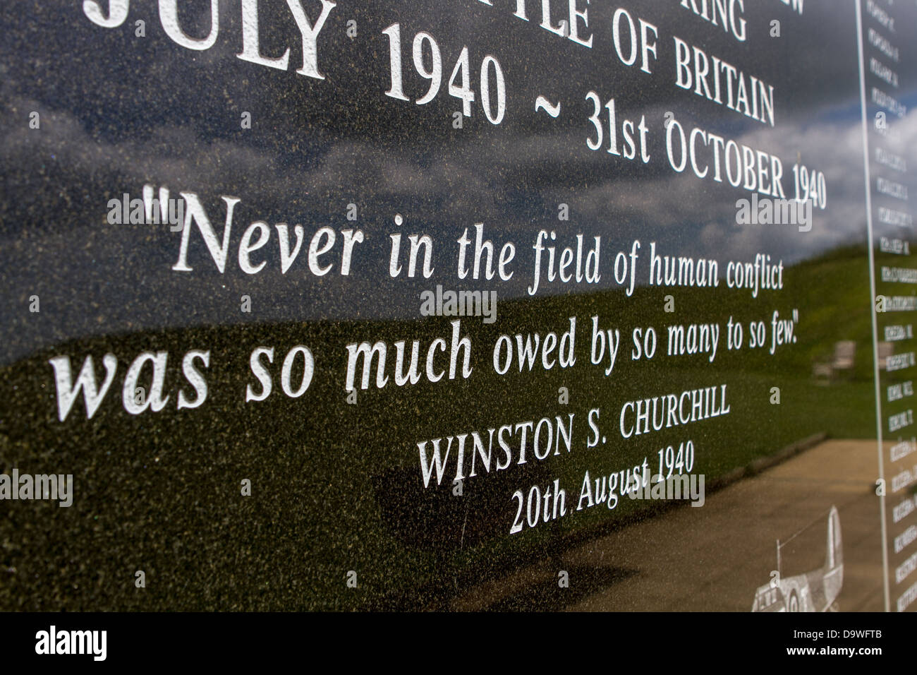 Battle of Britain Memorial at Capel-le-Ferne, Dover in Kent Stock Photo ...