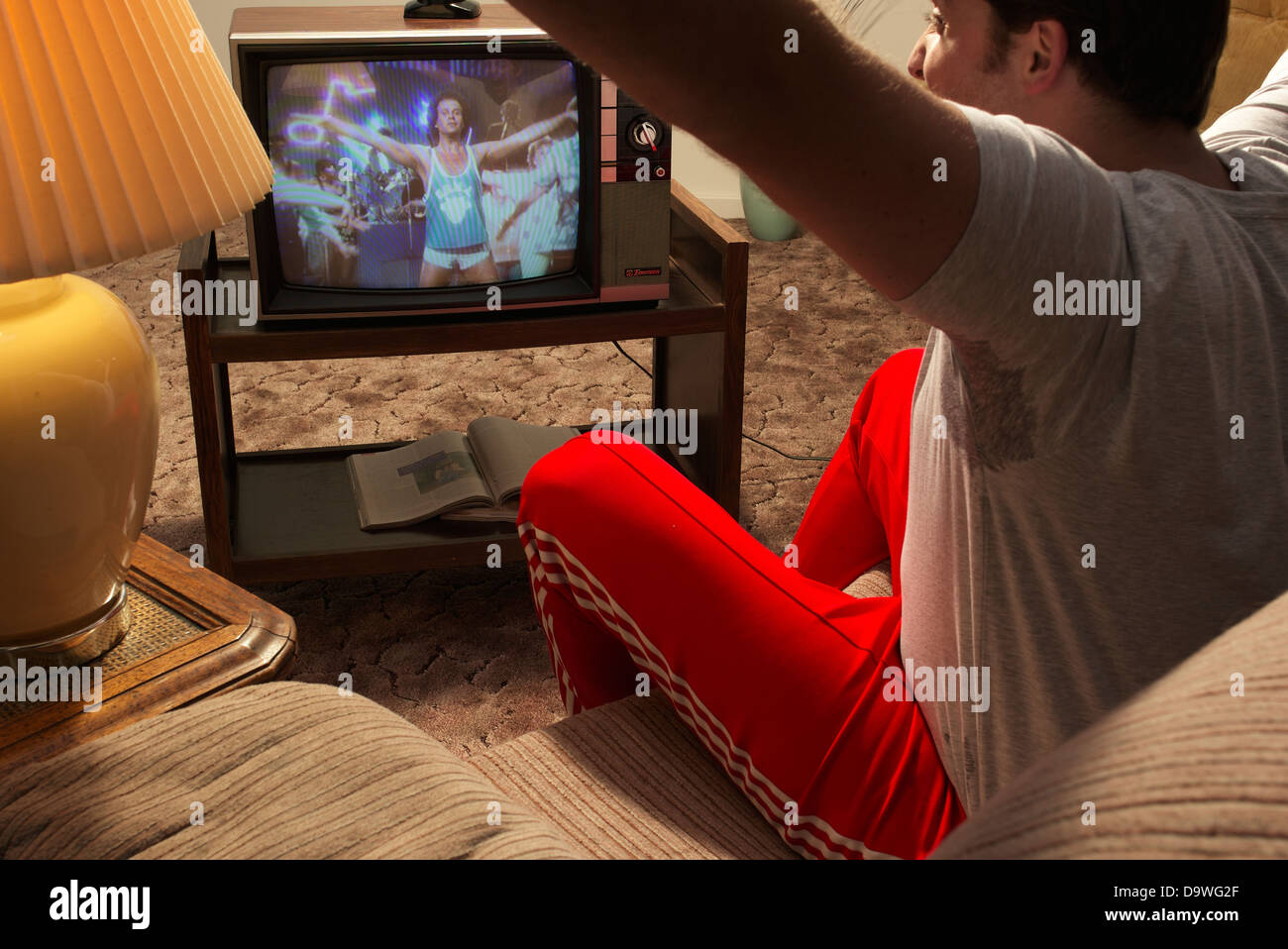 man watching TV Stock Photo - Alamy