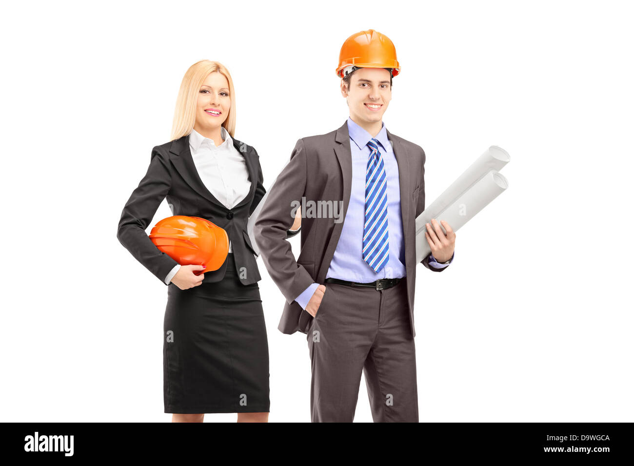 Engineer in suit holding helmet hi-res stock photography and images - Alamy