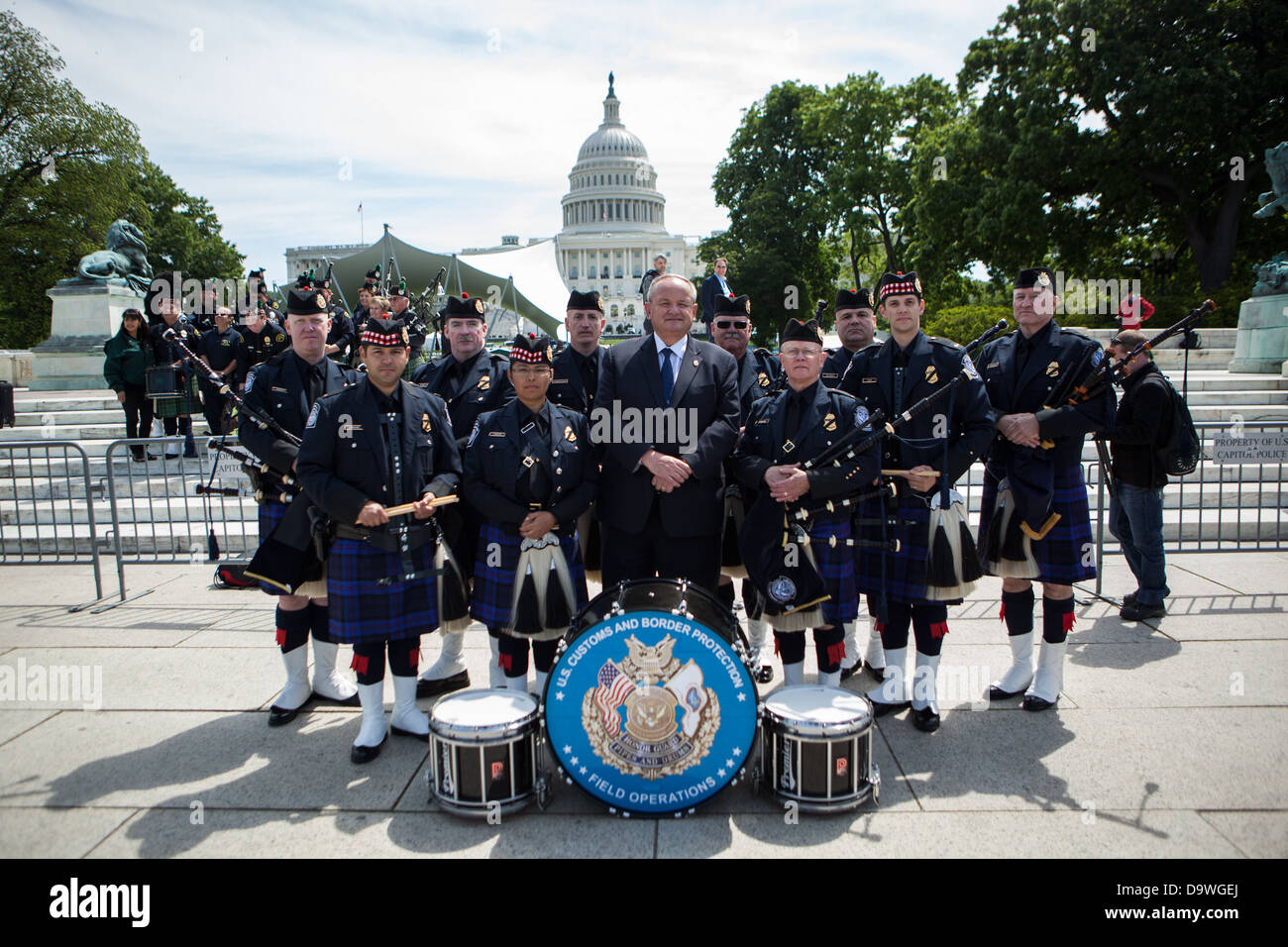 This photo shows the U.S. Customs and Border Protection (CBP) officers ...