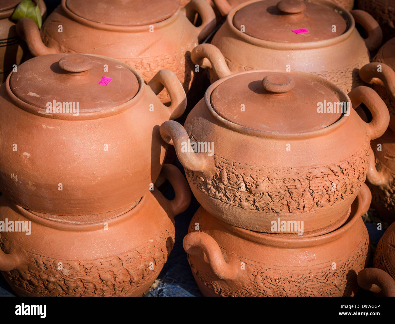 Traditional Georgian clay containers sold on the Dry Bridge Market in ...