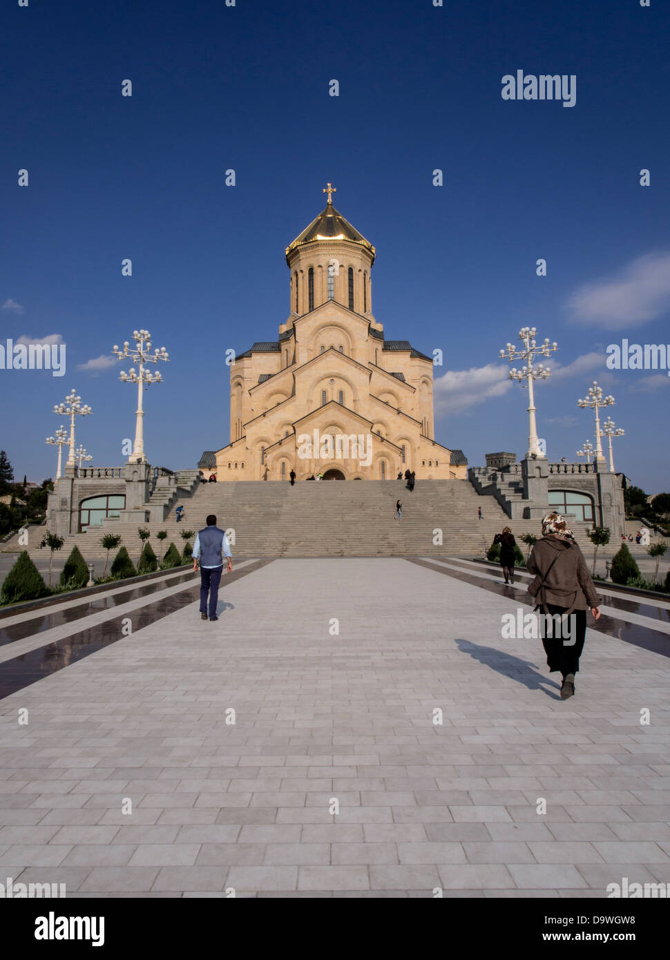 The Holy Trinity Cathedral, also known as Sameba, in Tbilisi, Georgia ...