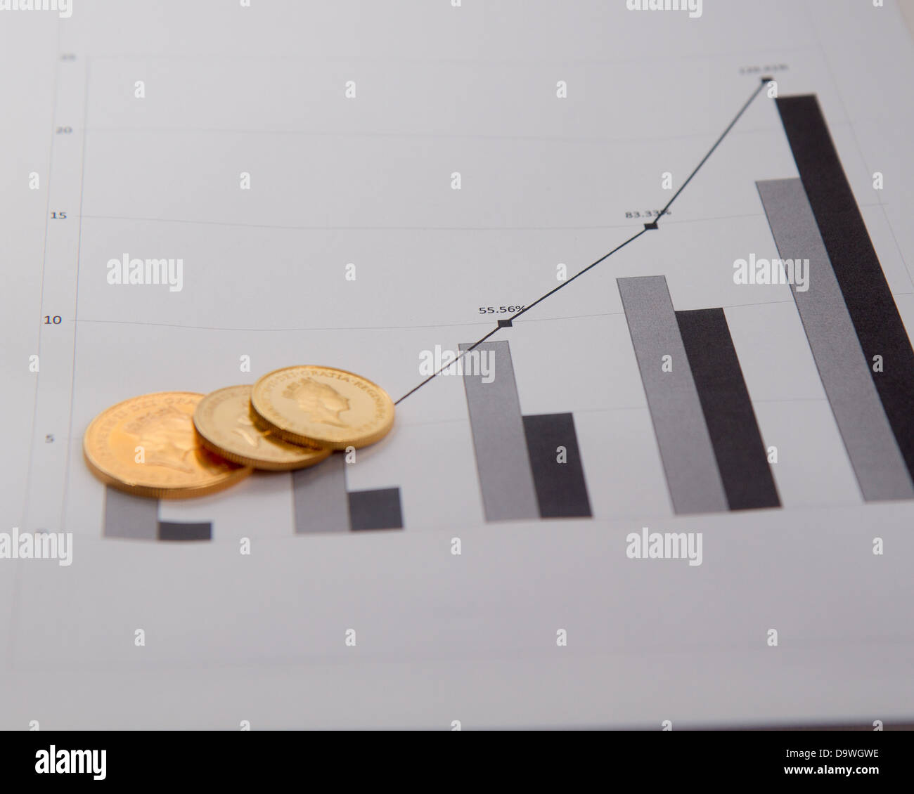 Bar chart icon on document hi-res stock photography and images - Alamy