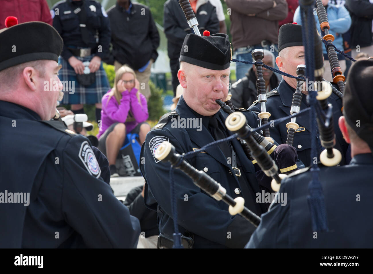 The image captures a performance by the U.S. Customs and Border ...