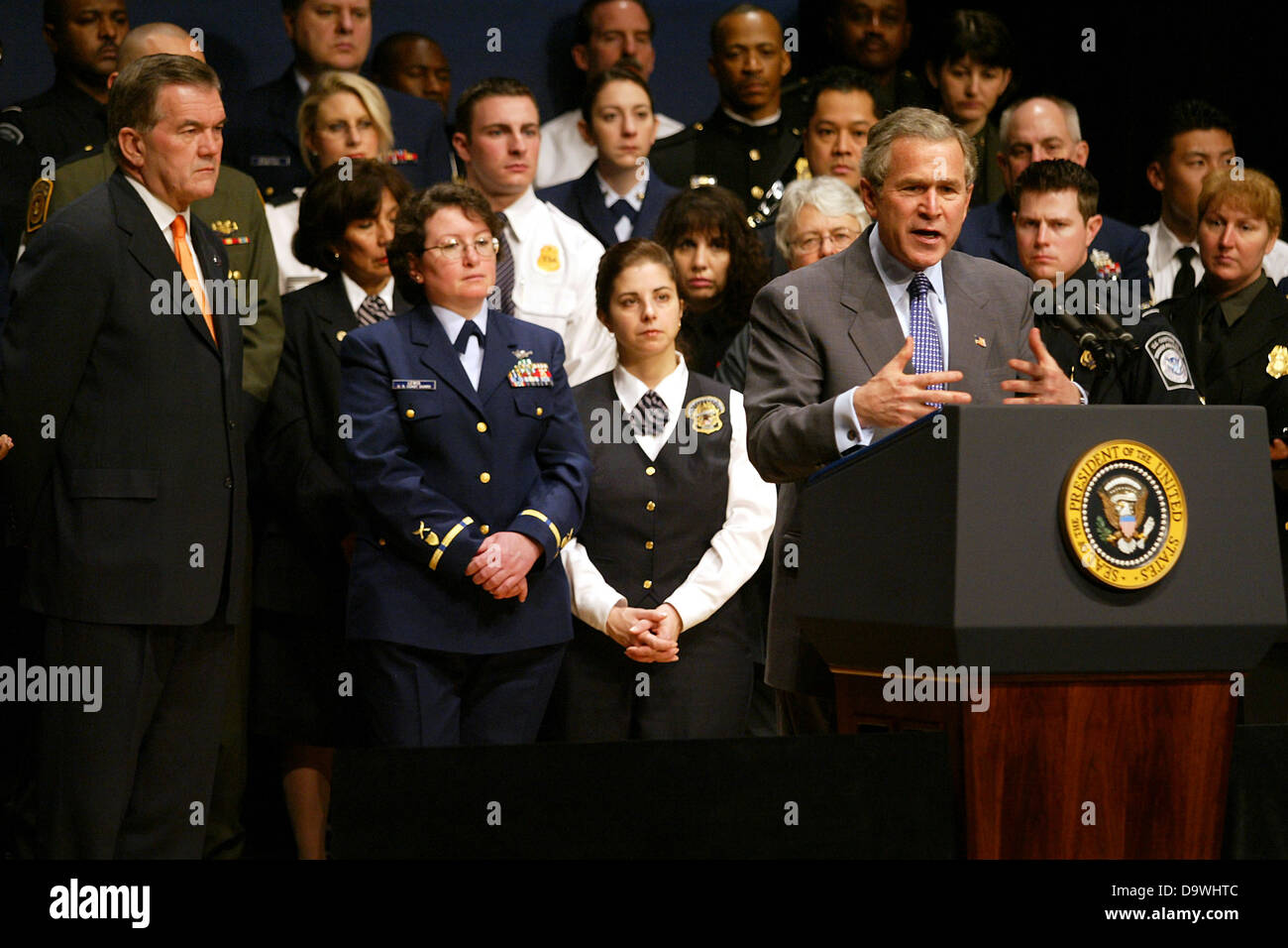 President George W. Bush attends the first anniversary of the ...