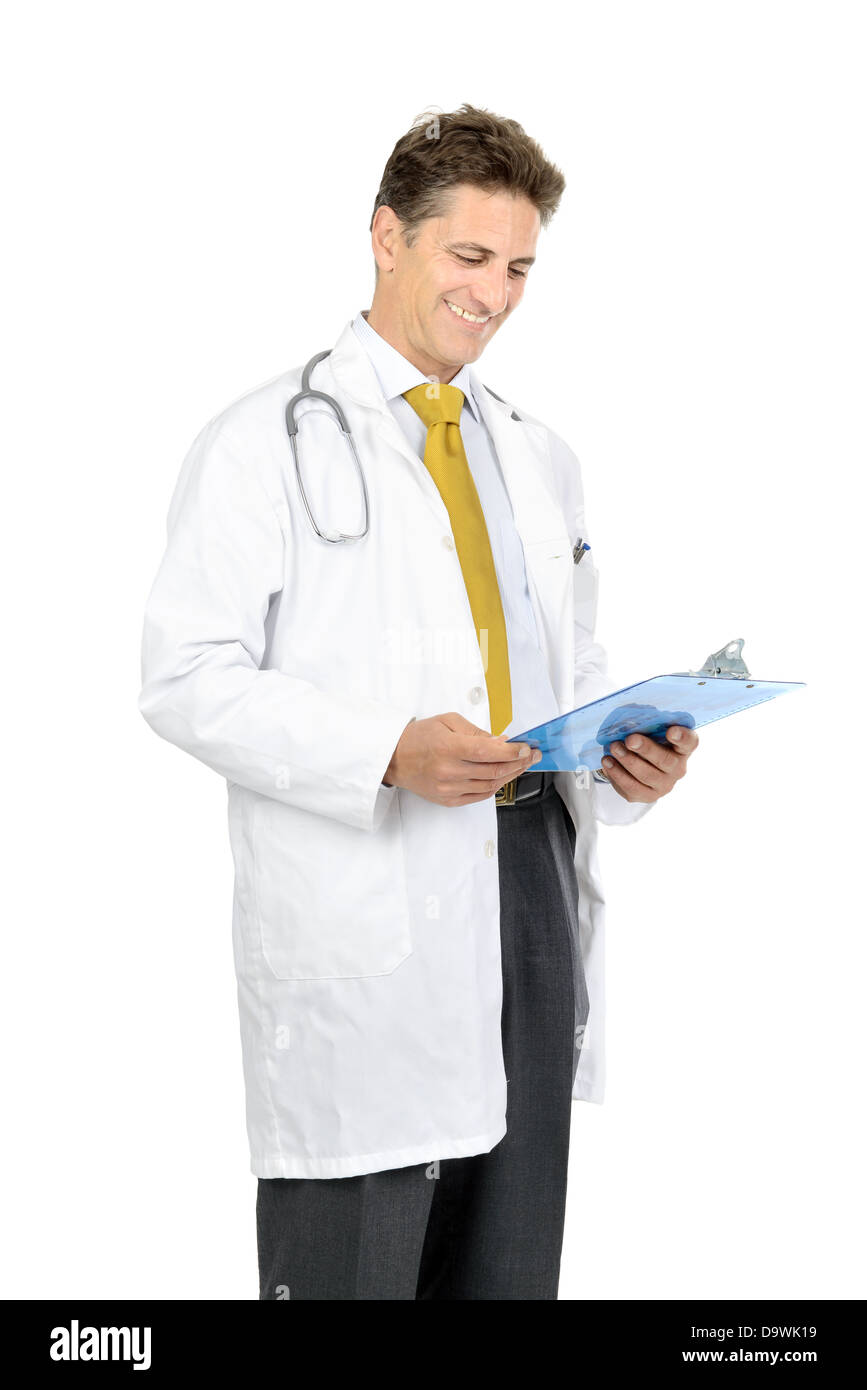 Doctor isolated against a white background Stock Photo - Alamy