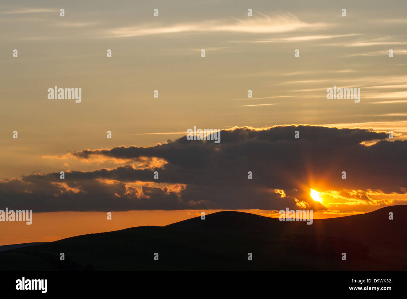 Summer Sunset, Upper Tweeddale, Scottish Borders Stock Photo - Alamy