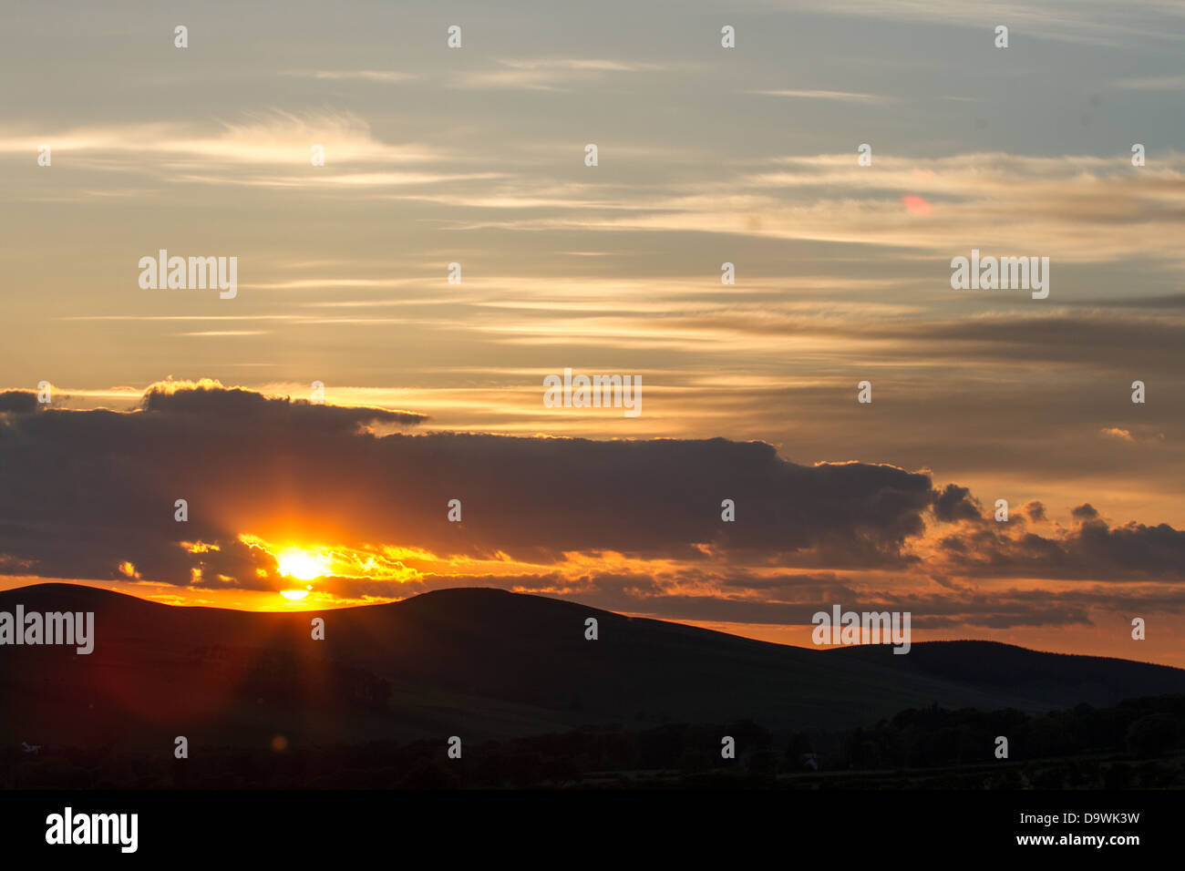 Summer Sunset, Upper Tweeddale, Scottish Borders Stock Photo - Alamy