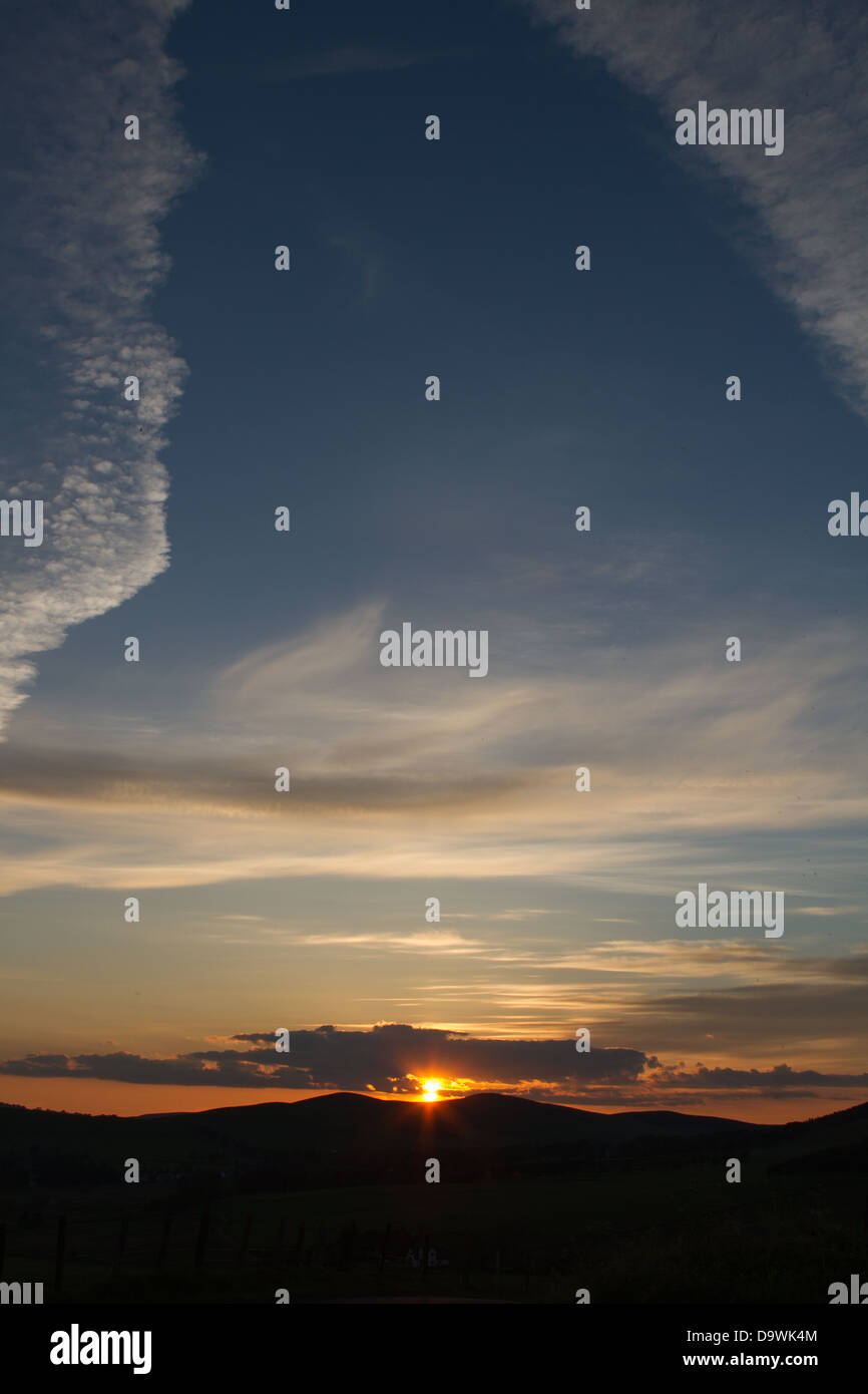 Summer Sunset, Upper Tweeddale, Scottish Borders Stock Photo - Alamy