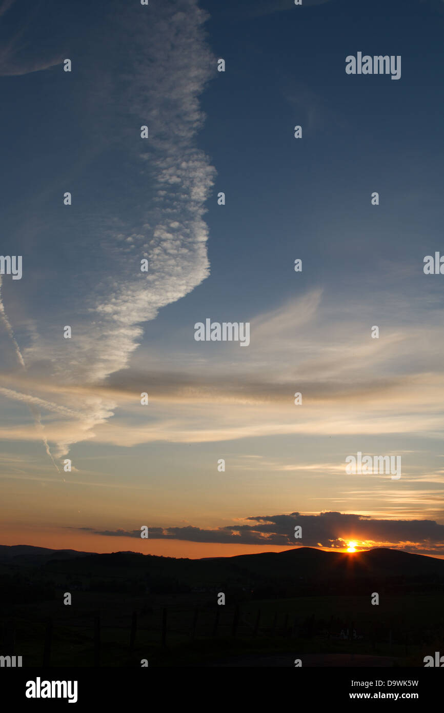 Summer Sunset, Upper Tweeddale, Scottish Borders Stock Photo - Alamy