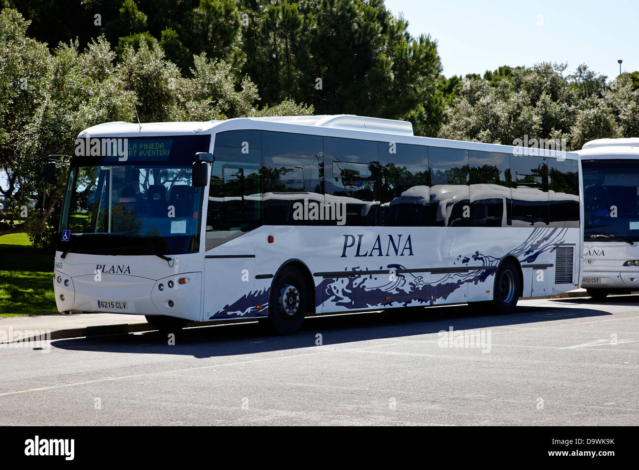 plana spanish bus coach parked at a tourist attraction salou, catalonia ...