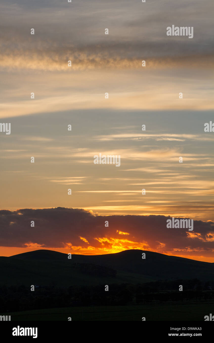 Summer Sunset, Upper Tweeddale, Scottish Borders Stock Photo - Alamy