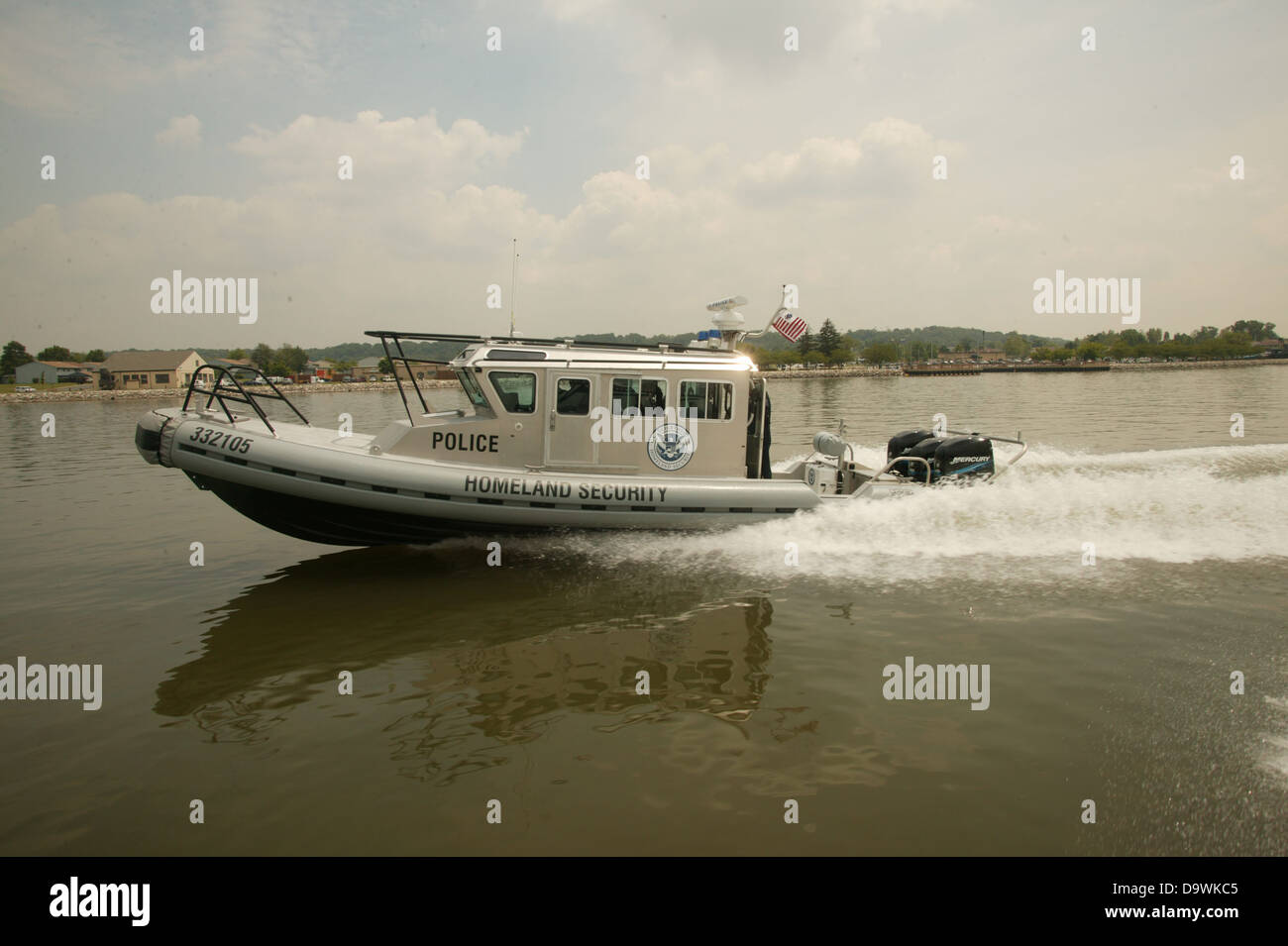 A photograph of a U.S. Customs water vessel in action. Used for patrol ...