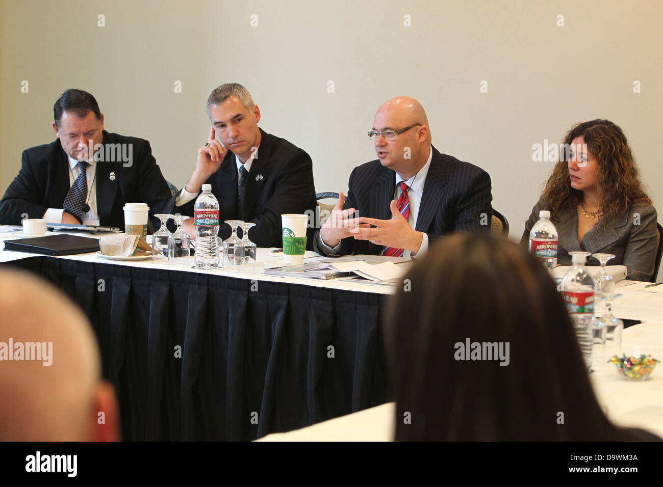 This photograph depicts a round table discussion hosted by the World ...