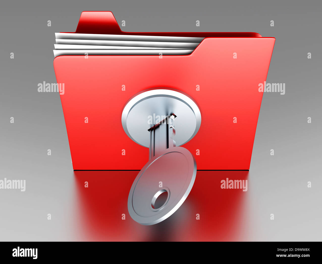 A locked Folder. 3D illustration Stock Photo - Alamy