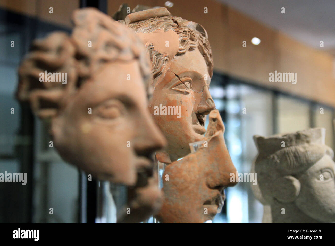 Ancient Greek masks, Archaeological Museum, Agrigento, Sicily, Italy ...