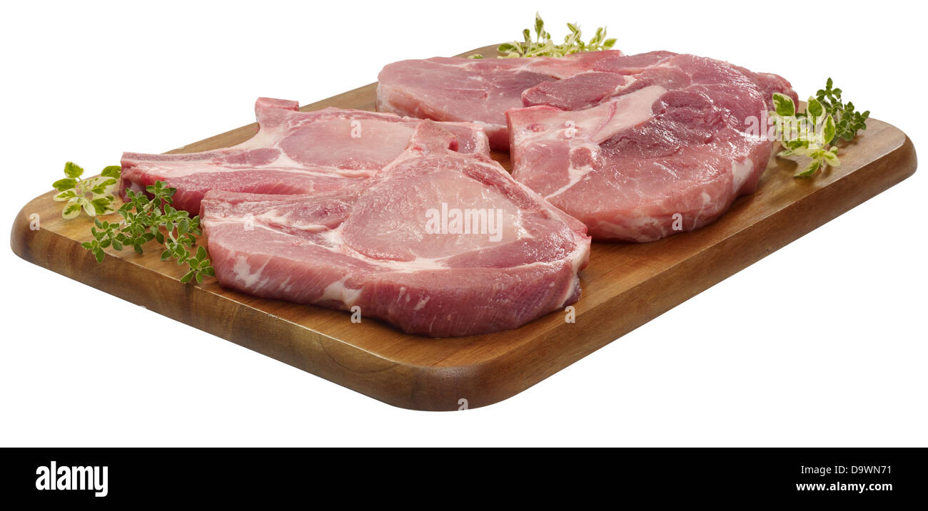 raw pork chops assorted Stock Photo - Alamy