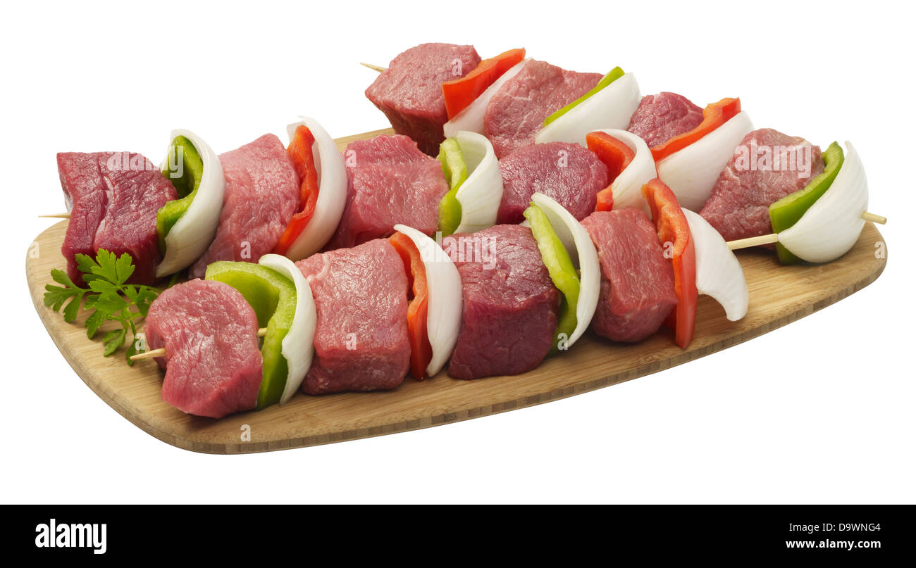 raw beef kabobs Stock Photo - Alamy