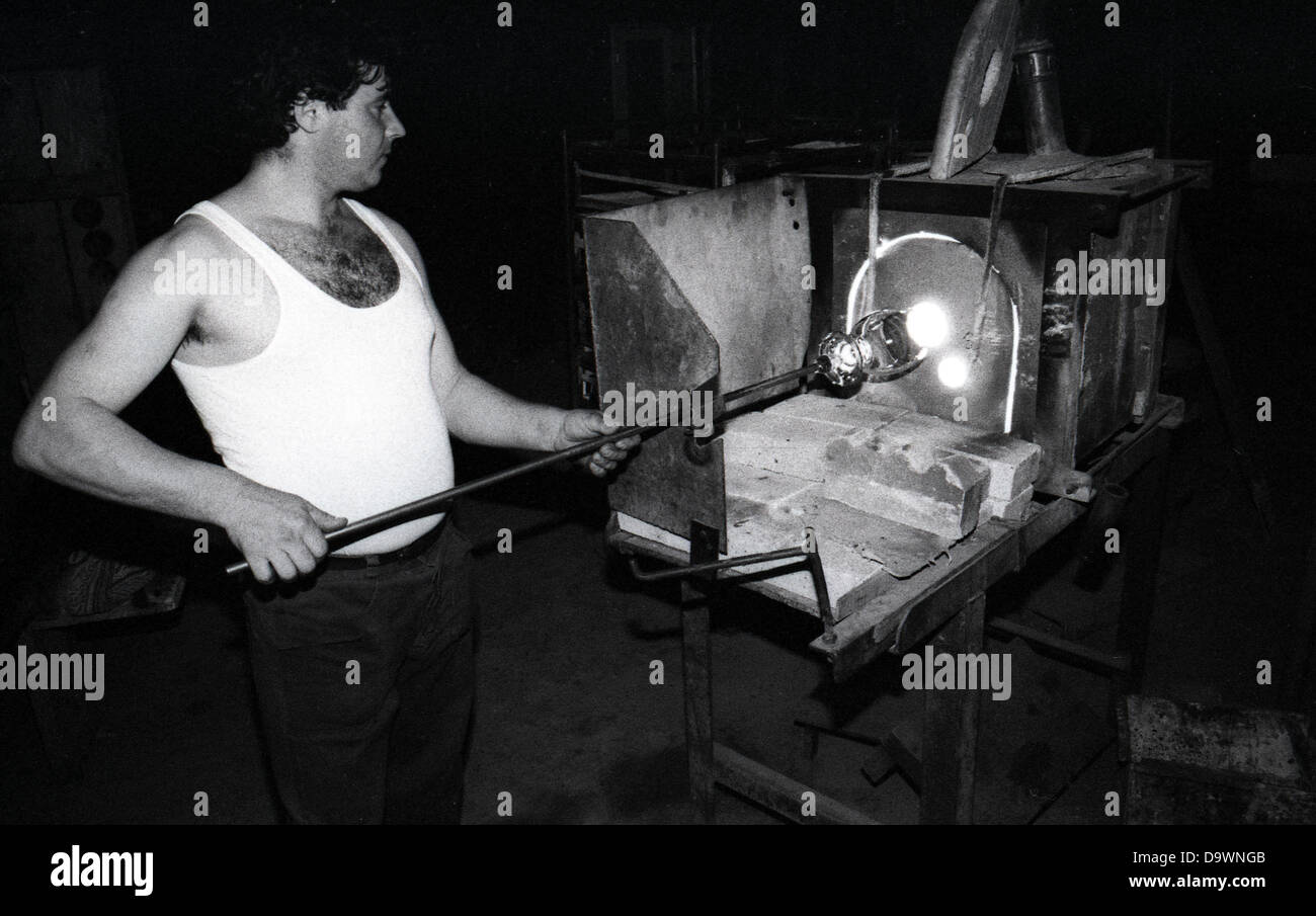 Glassblower at the factory in 1983. years, the factory "Kristal ...