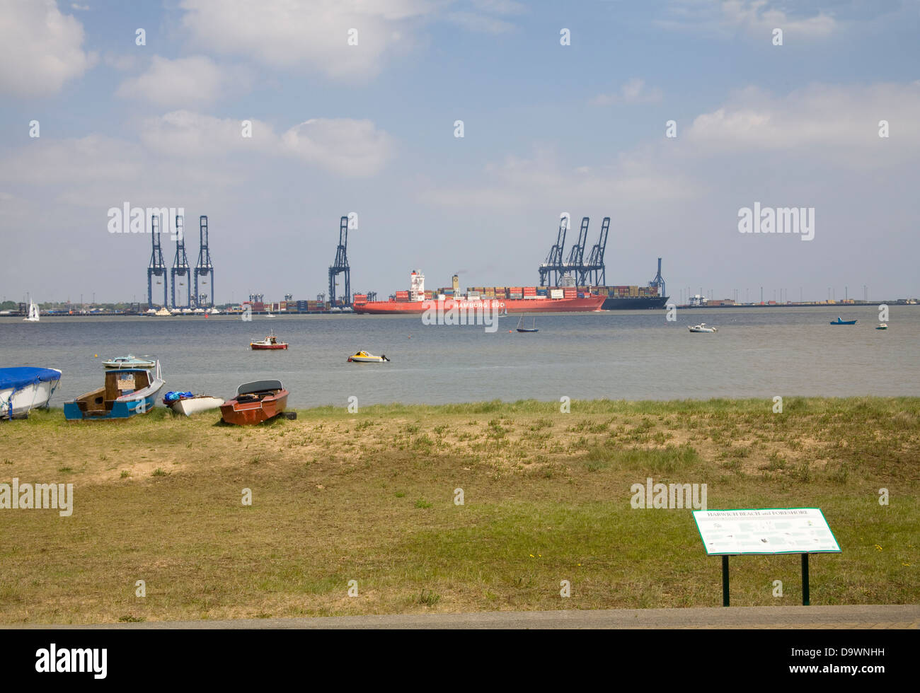 Harwich Essex South East England View across to Felixstowe Container ...