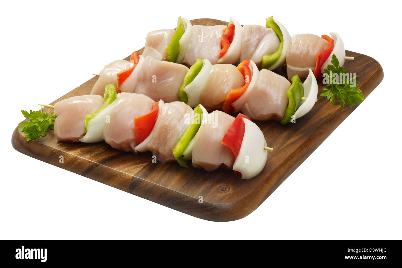 raw chicken kabobs Stock Photo - Alamy