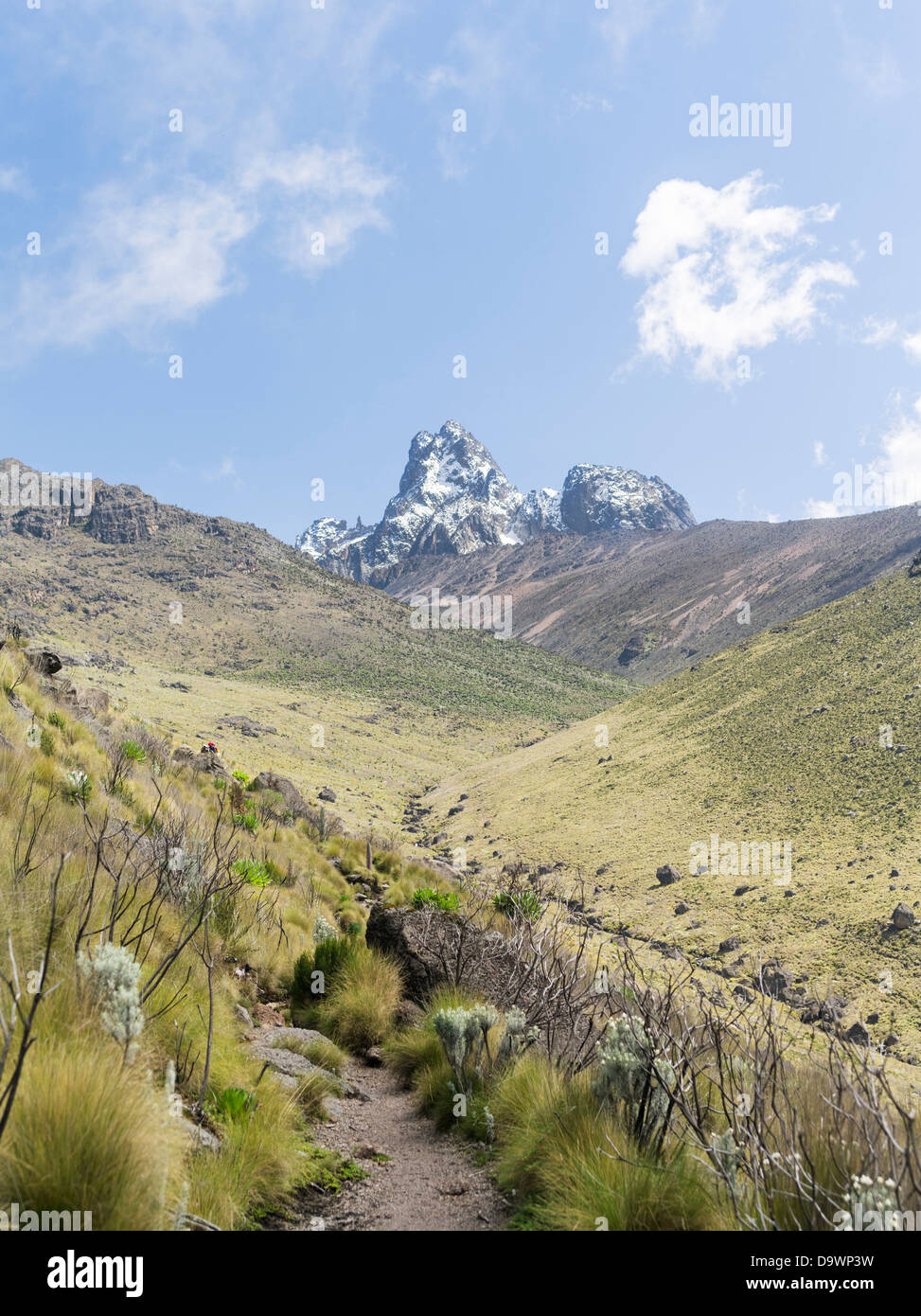 Kenya, Africa, Central Mount Kenya National Park. Batian and Nelion ...