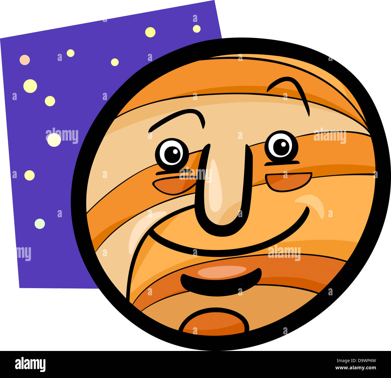 Cartoon Illustration of Funny Jupiter Planet Comic Mascot Character ...