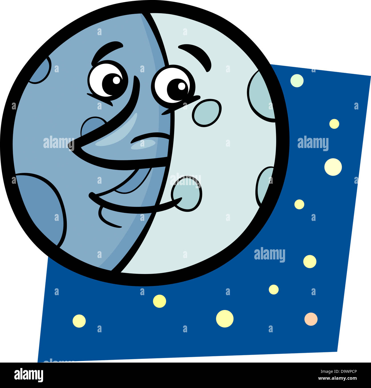 Cartoon Illustration of Funny Moon Comic Mascot Character Stock Photo ...