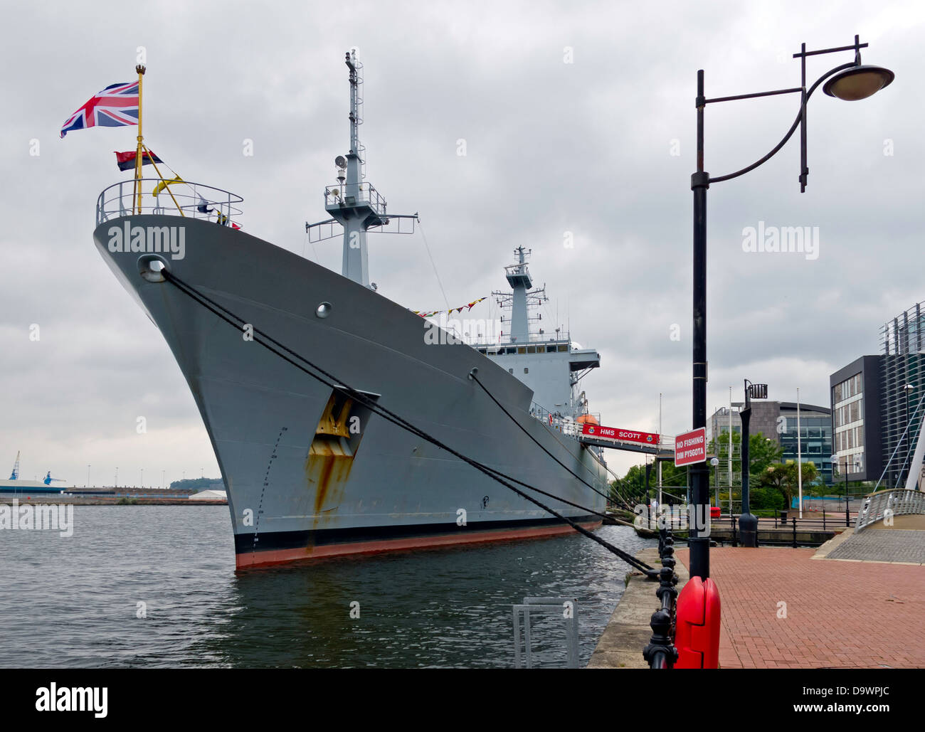 HMS Scott, Royal Navy Survey vessel, moored in Roath Dock and open to ...