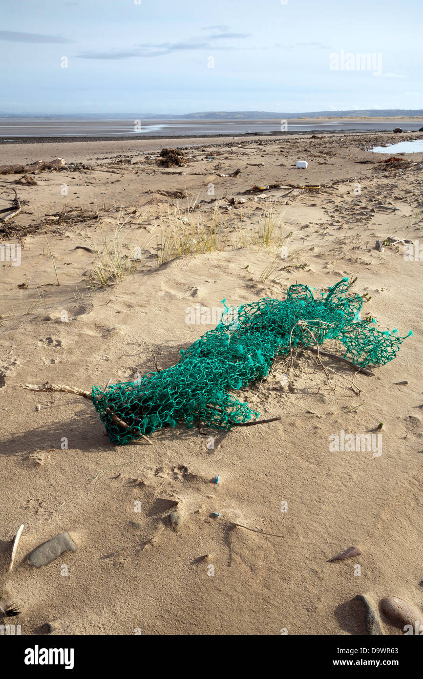 Fishing debris and other detritus washed up at Whiteford Point beach ...
