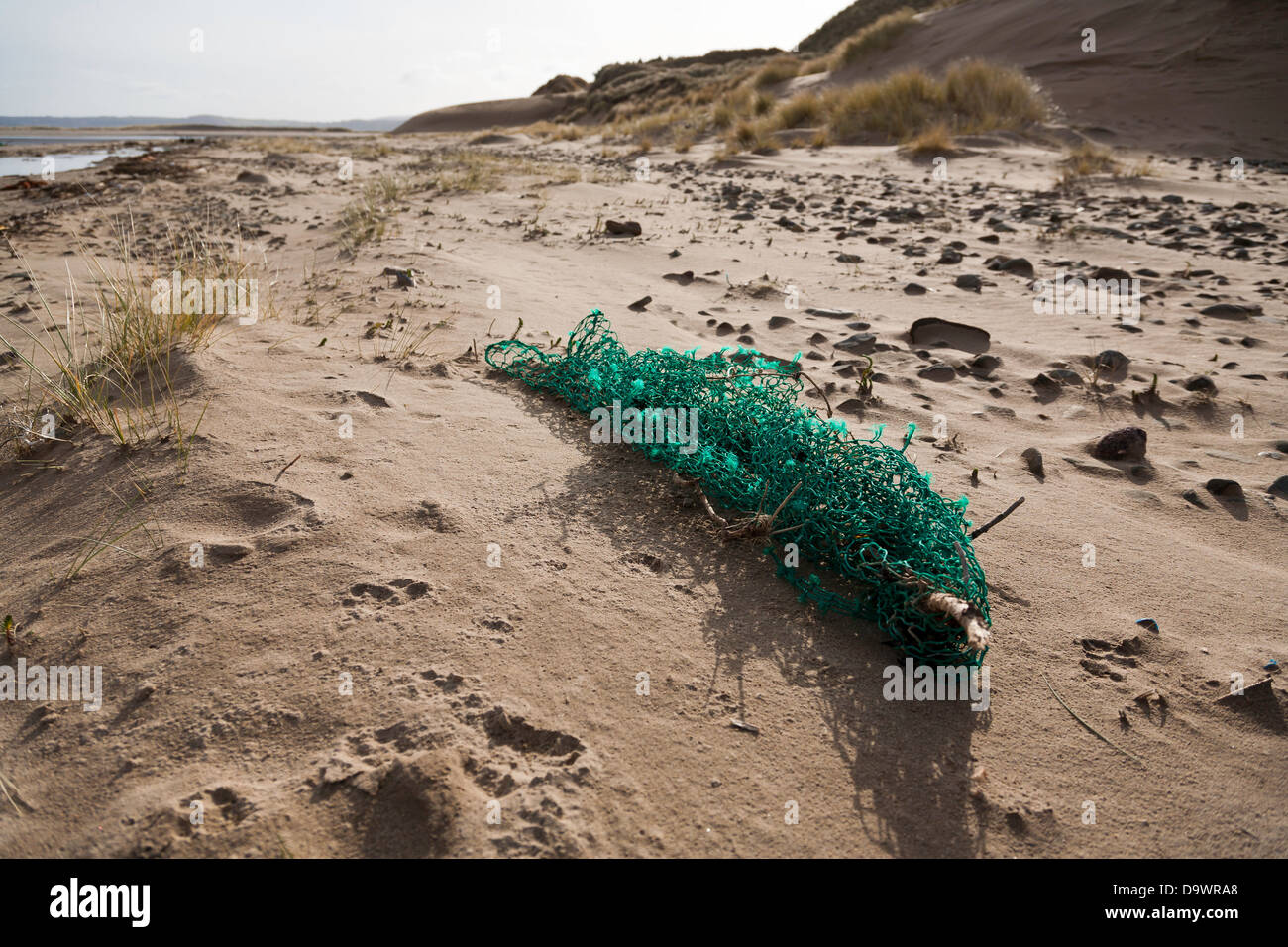 Fishing debris and other detritus washed up at Whiteford Point beach ...