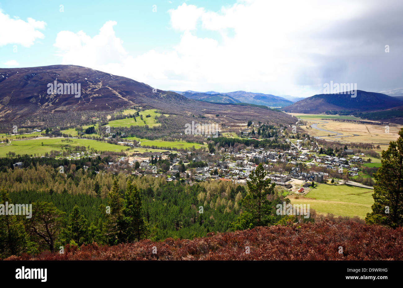 A view of Braemar from Creag Choinnich, Aberdeenshire, Scotland, United ...