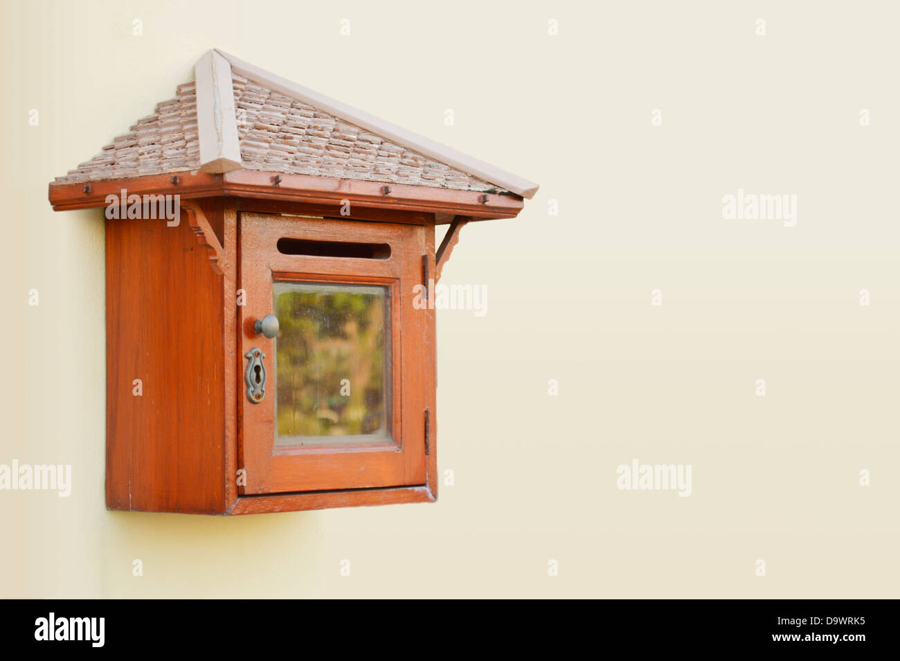 Old wooden mail box isolated Stock Photo - Alamy