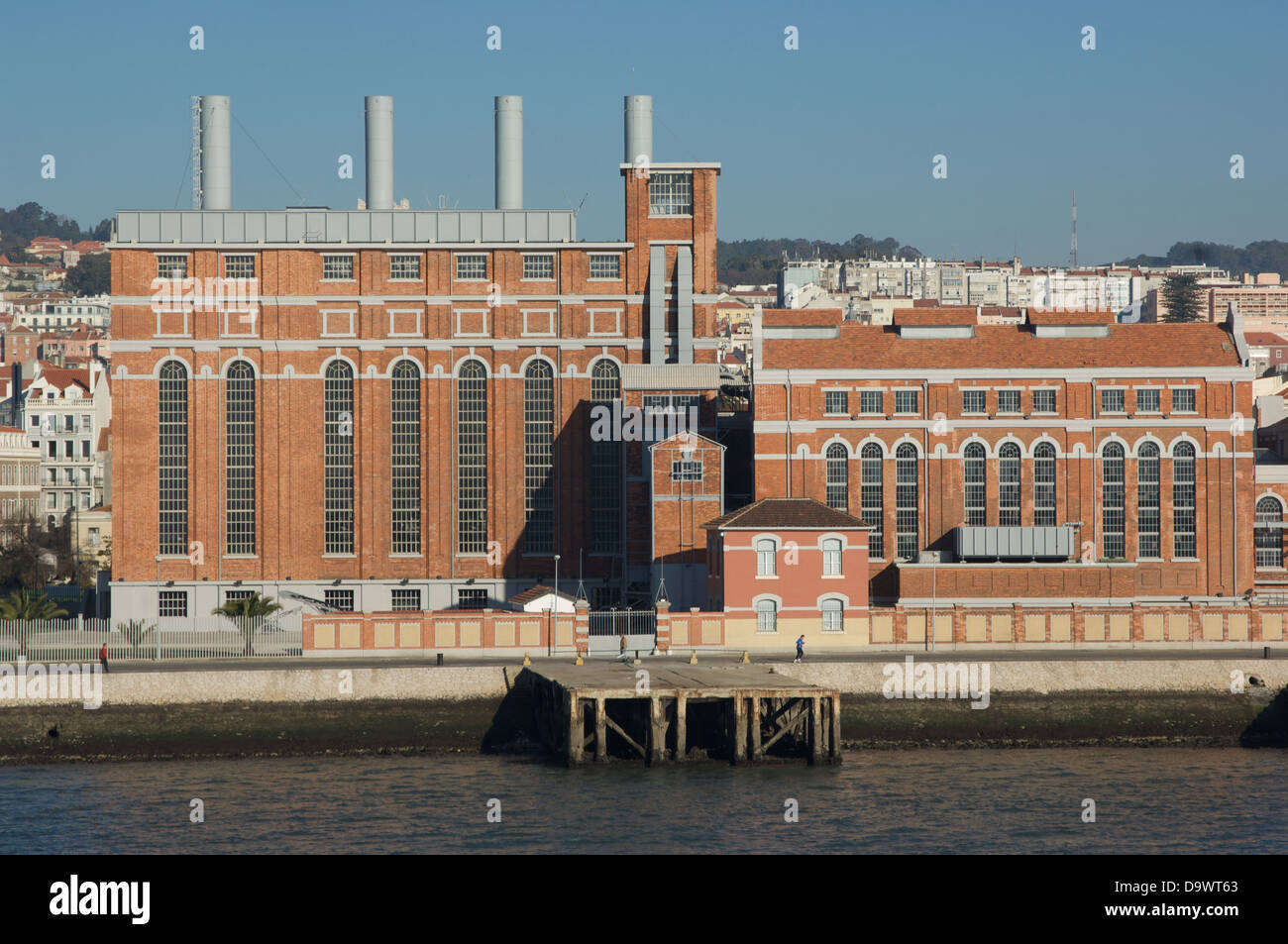 The museum of Electricity in Belem, Lisbon, seen from Tagus river Stock ...