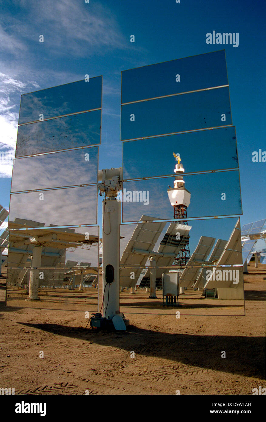 Field of sun tracking mirrors at the Solar Two experimental energy ...
