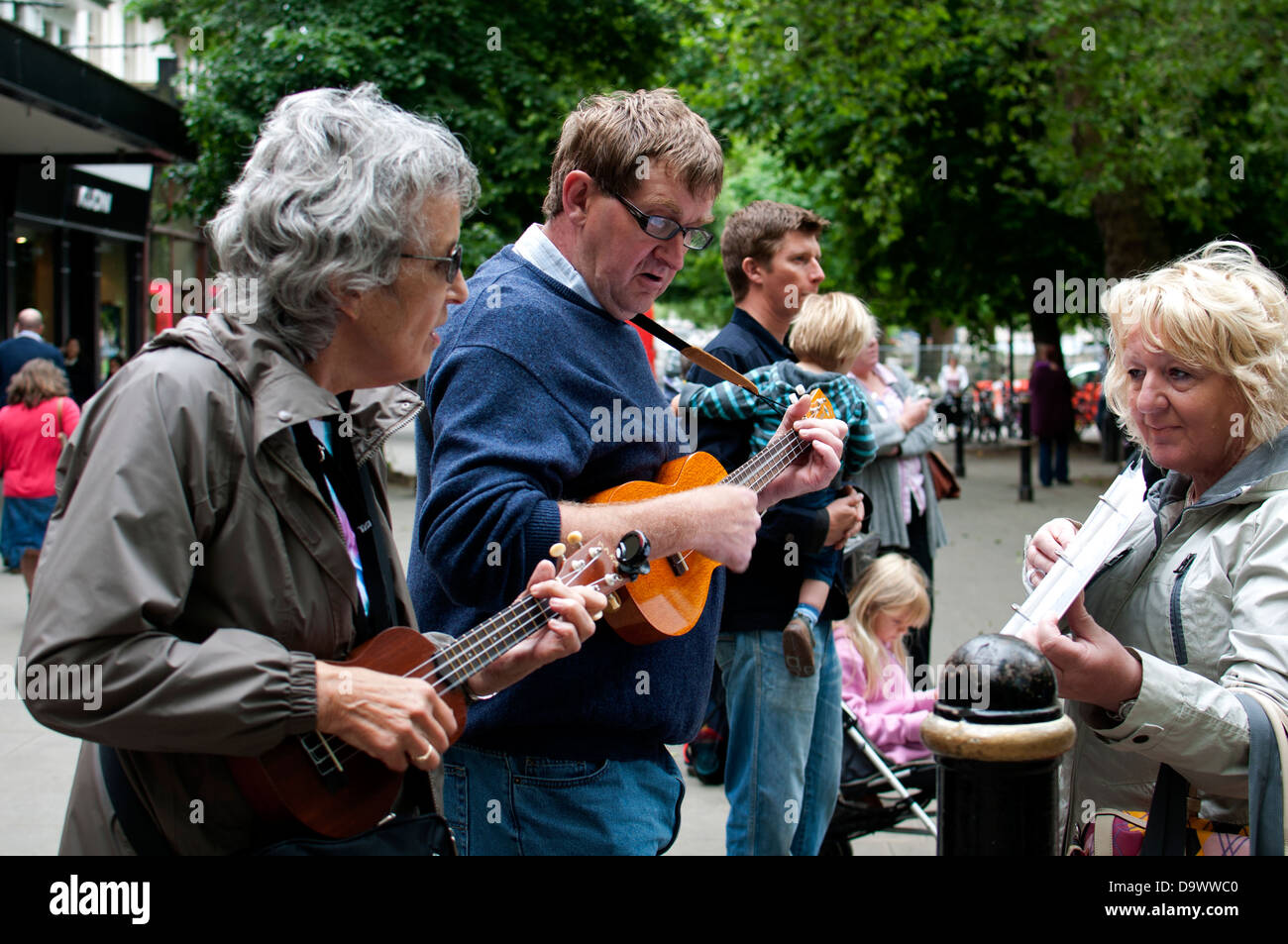 People playing ukuleles Stock Photo - Alamy