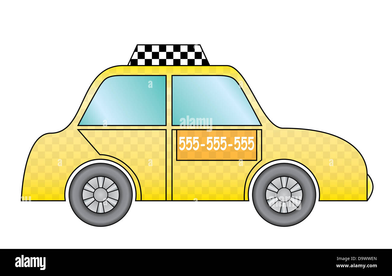 yellow taxi cab over white Stock Photo - Alamy
