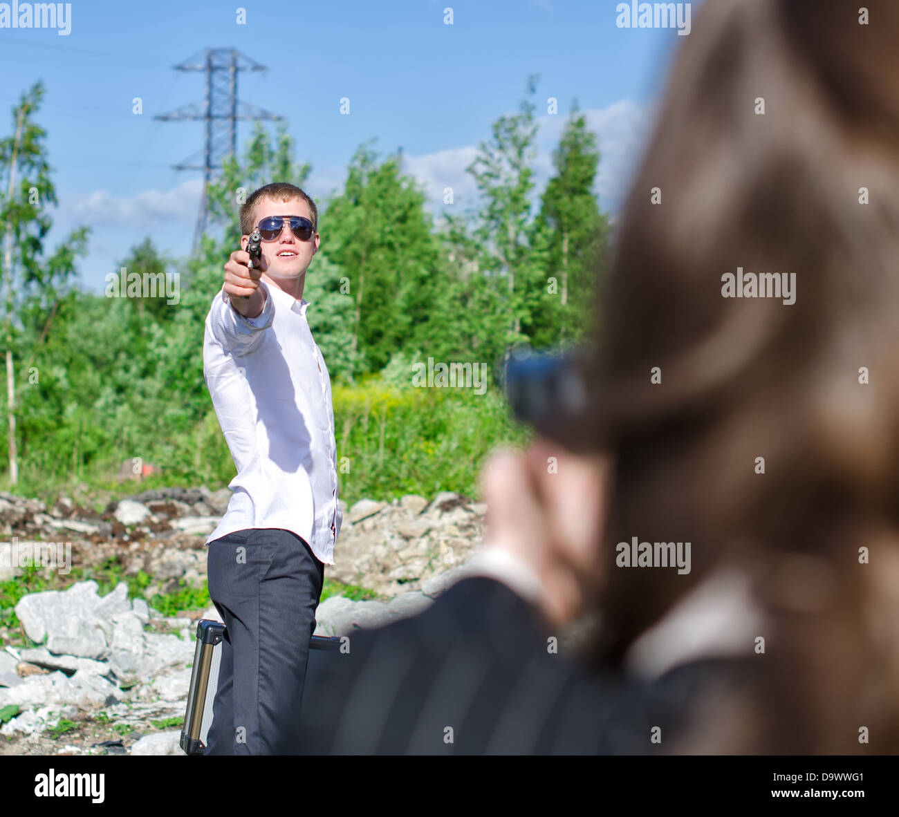 FBI agent conduct arrest of an offender with the gun Stock Photo - Alamy