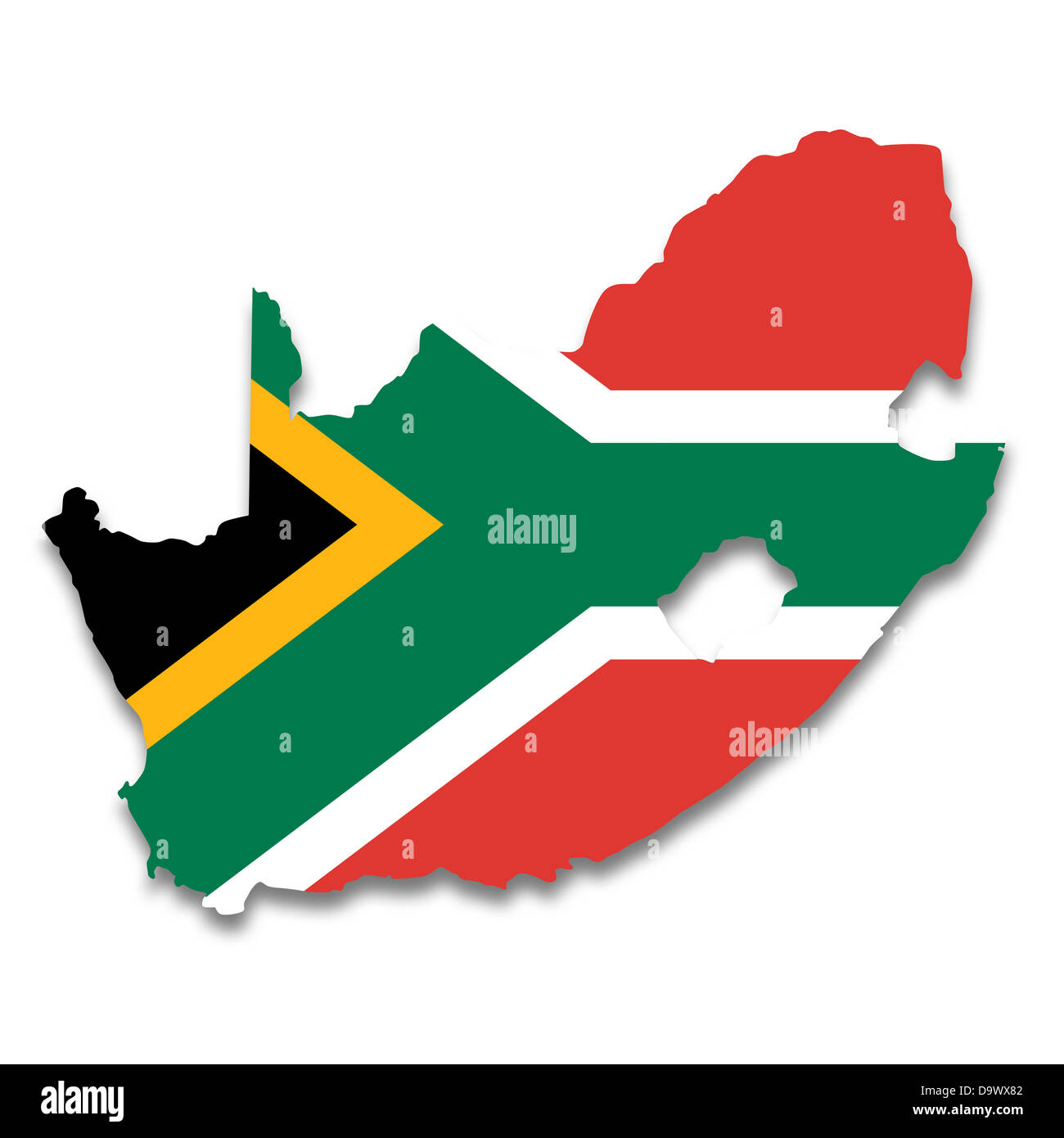 Map and flag of South Africa Stock Photo - Alamy
