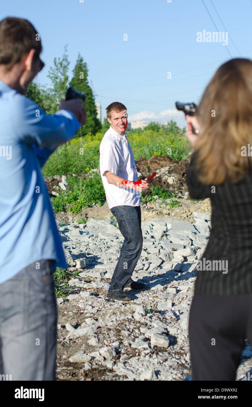 Two FBI agents arresting an offender with knife Stock Photo - Alamy Two FBI agents arresting an offender with knife Stock Photo - Alamy
