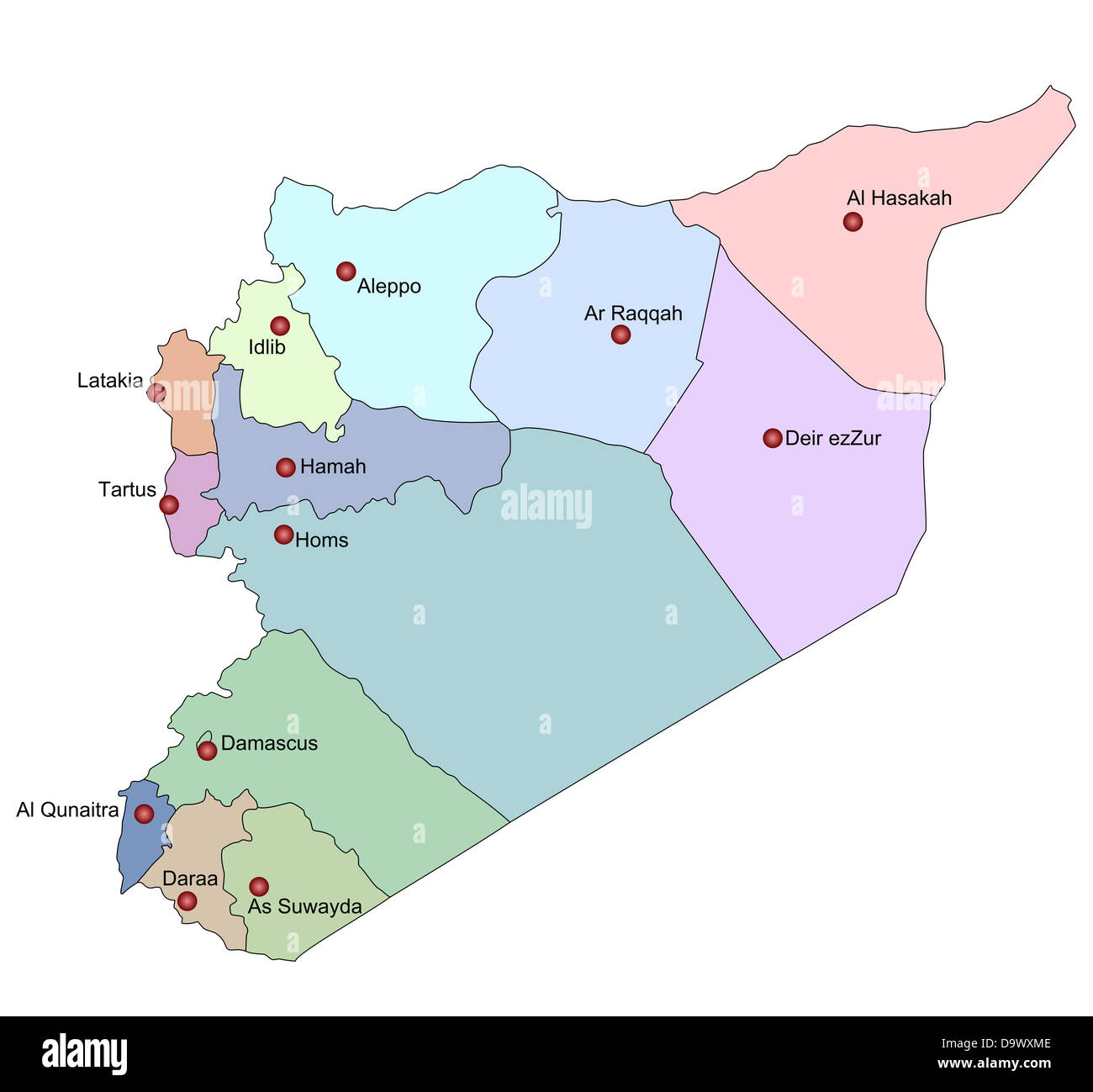Syria map hi-res stock photography and images - Alamy