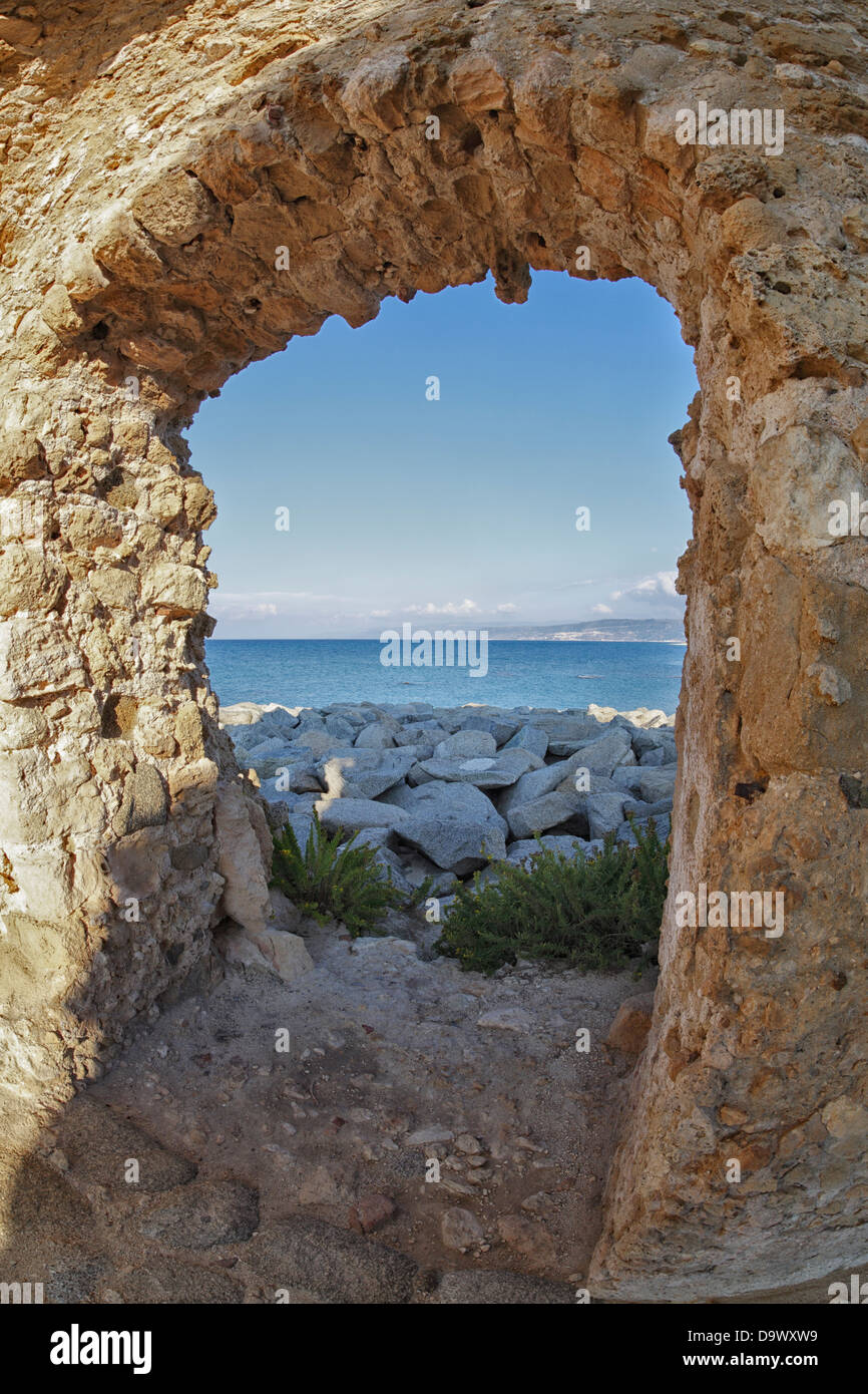 The sea seen from the Norman tower of Briatico,Calabria Stock Photo - Alamy