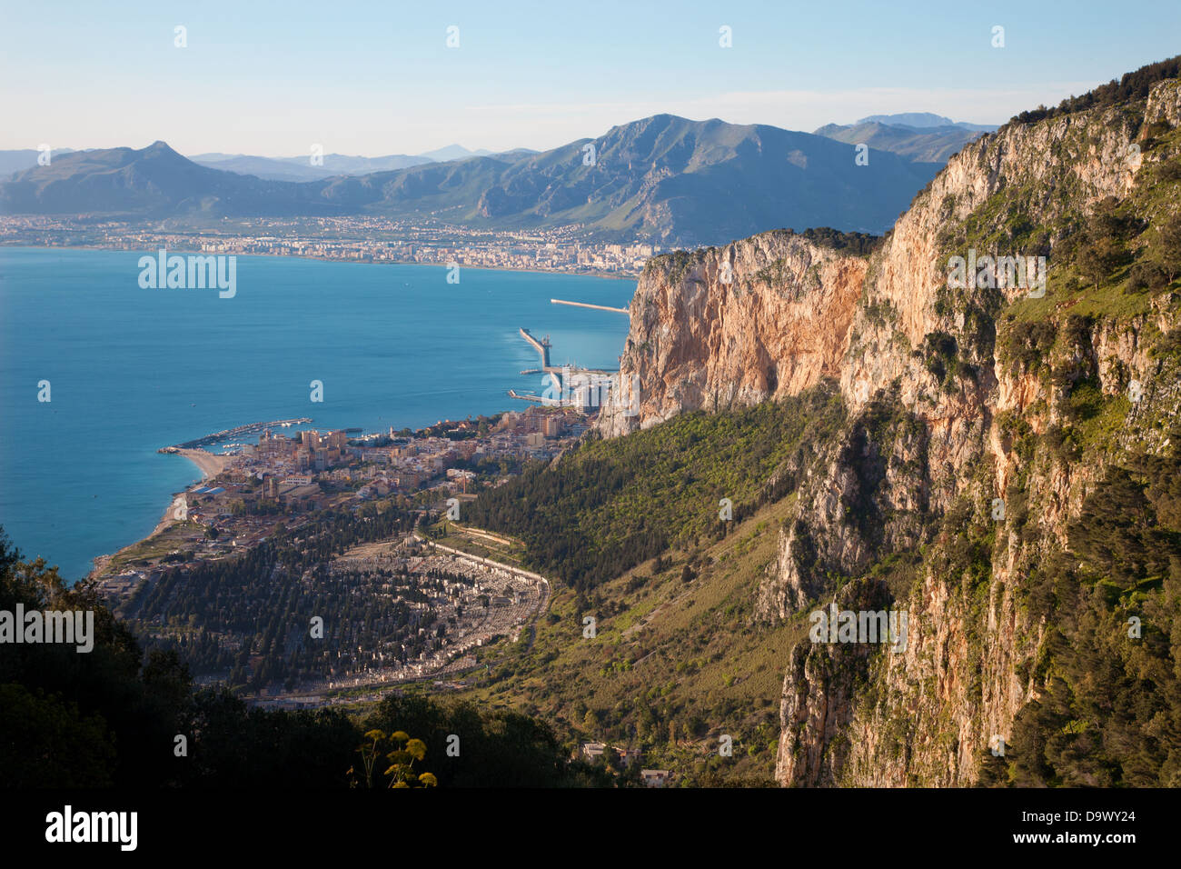 Palermo - outlook over city, coast and harbor form Mount Pelegrino ...